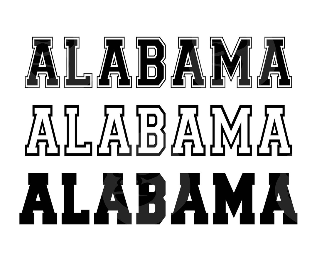 Alabama Svg, Alabama Png, Varsity Font Svg, College Font Text, America ...