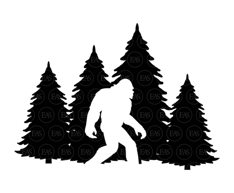 Bigfoot Svg in Forest Svg Big Foot Woods Svg Sasquatch Svg - Etsy