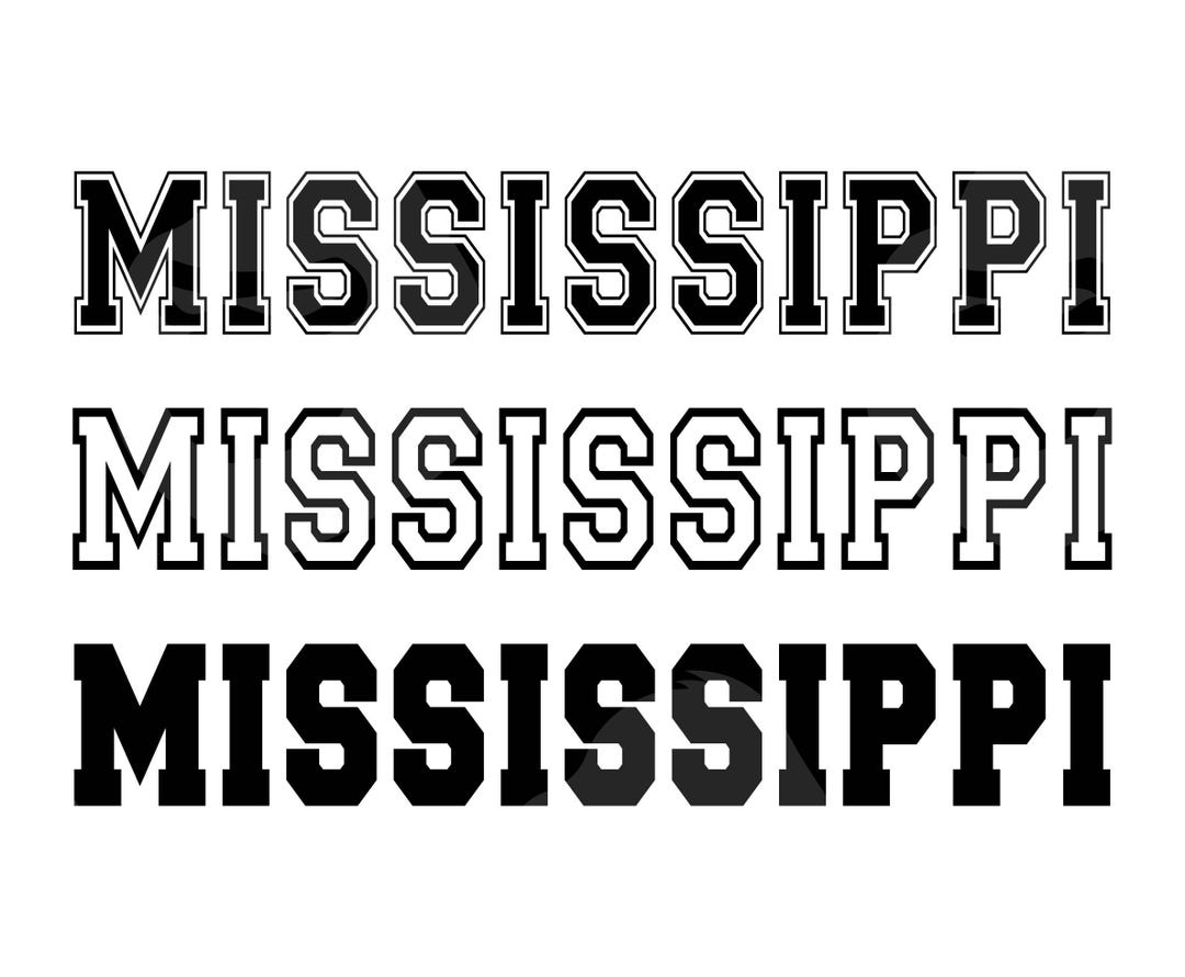 Mississippi Svg, Mississippi Varsity Png, College Font Text, America ...