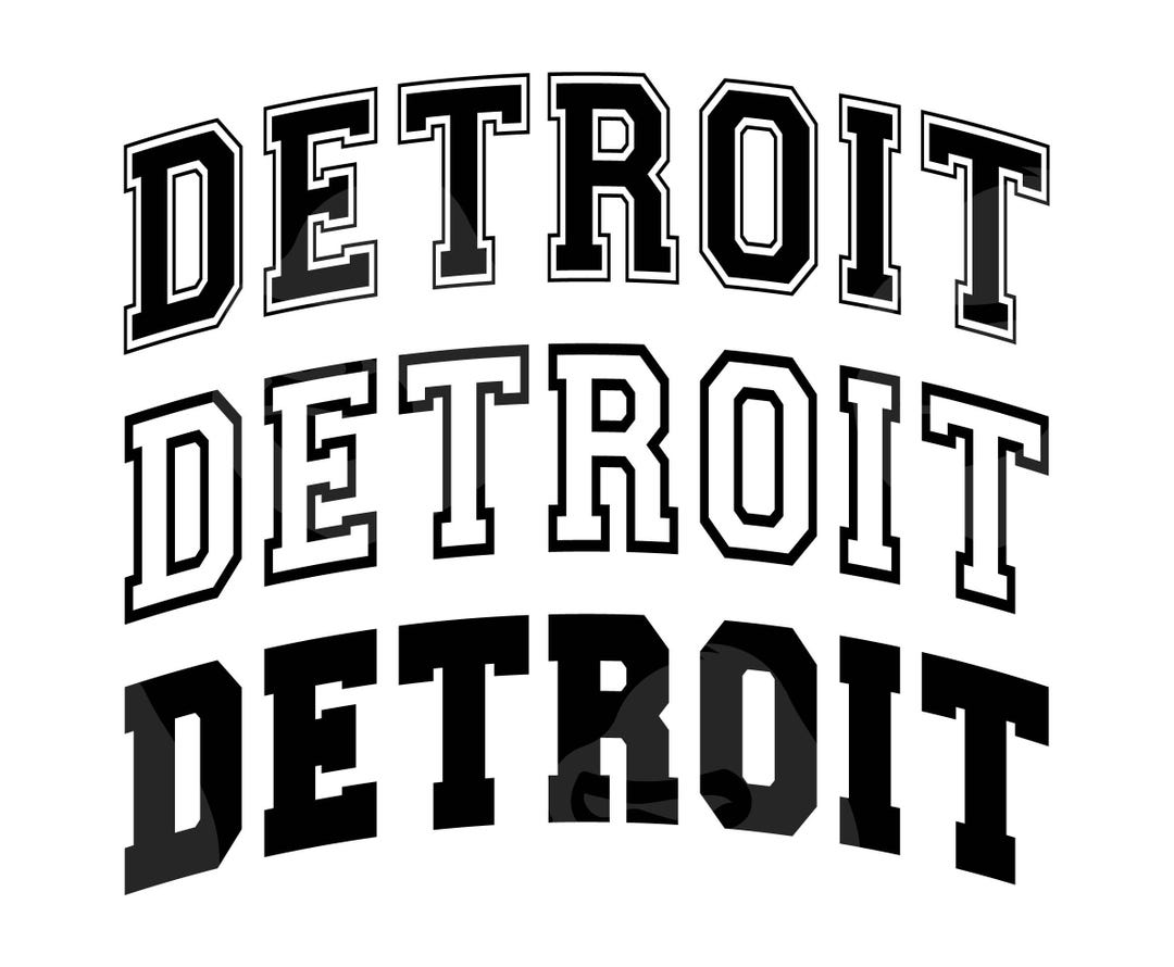 Detroit Svg, Detroit Varsity Png, College Font, Arched Text, America ...