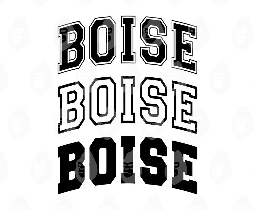 Boise Svg, Boise Png, Varsity College Arched Text, Idaho America State ...