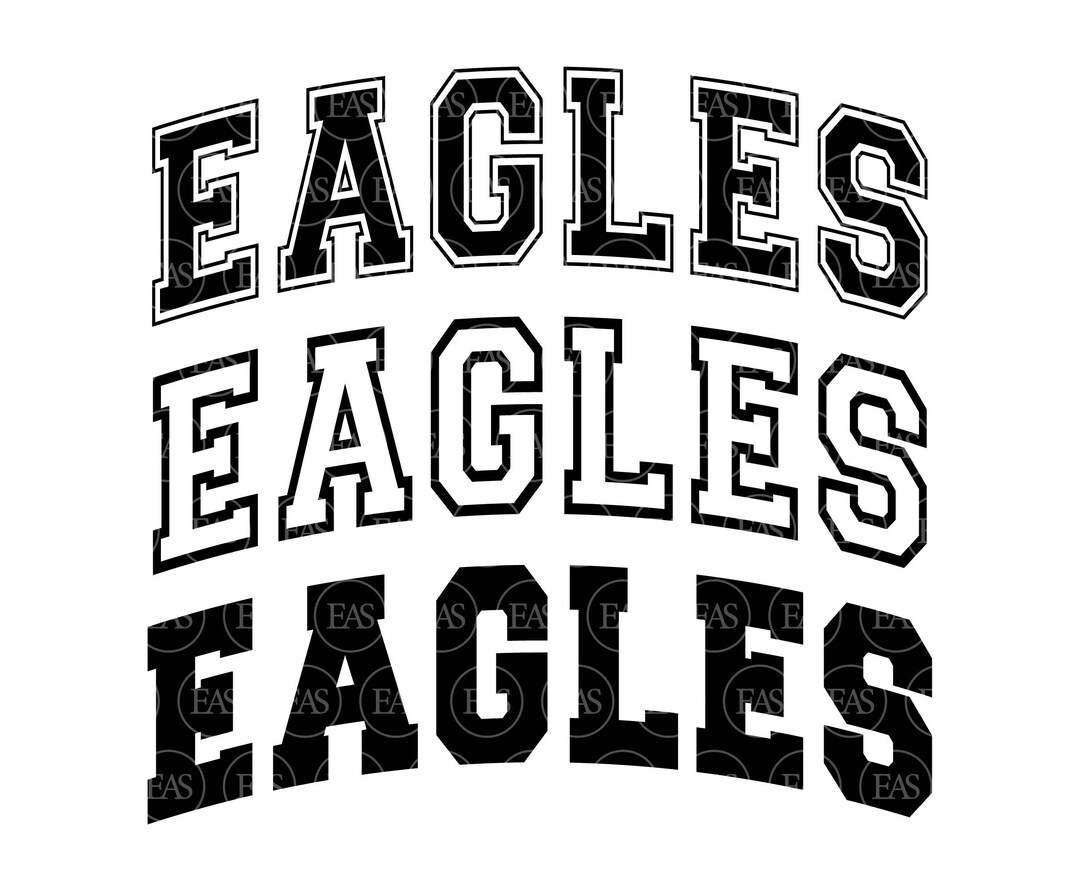 Eagles Svg, Eagles Arched Varsity Font, Go Eagles Svg, Eagles Jersey ...
