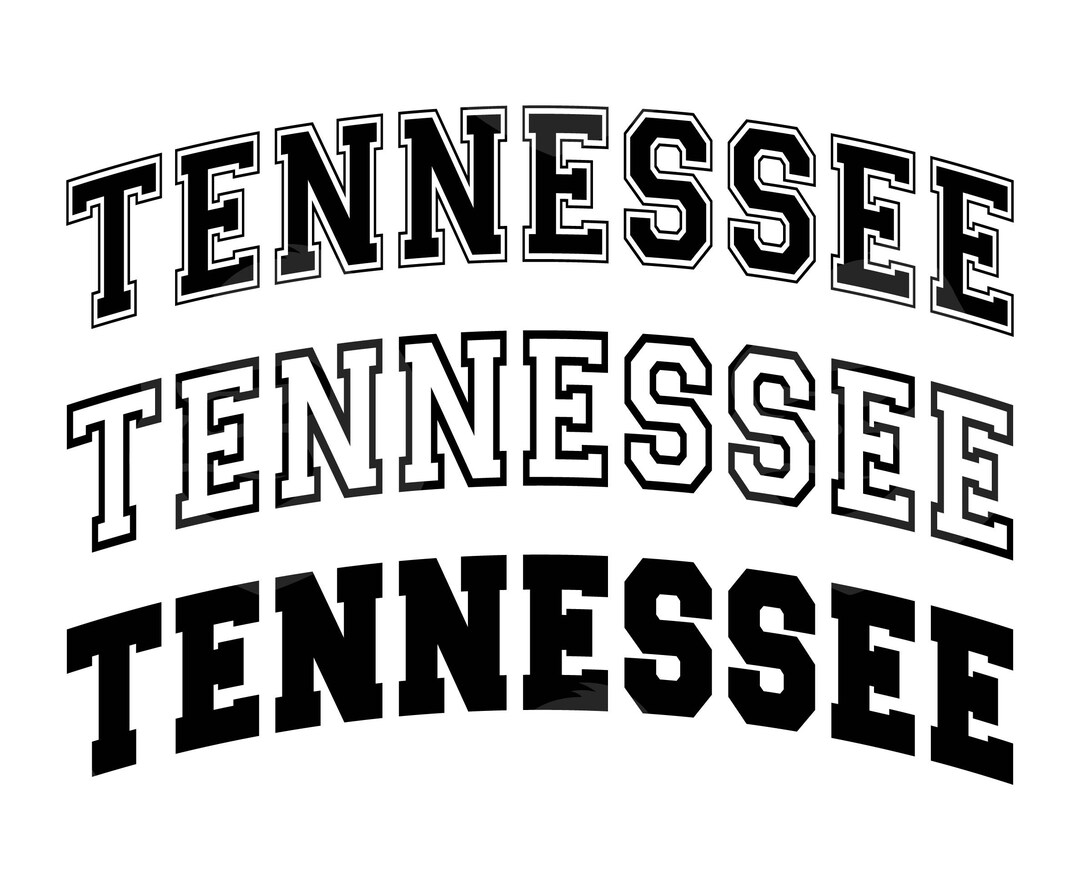 Tennessee Svg, Tennessee Png, Varsity Font Svg, College Font, Arched ...