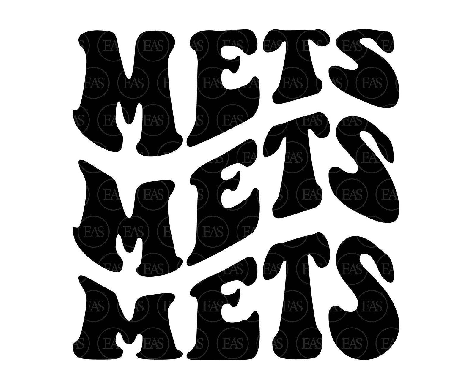 Mets Wavy Stacked Svg Go Mets Svg Mets Team Retro Vintage - Etsy