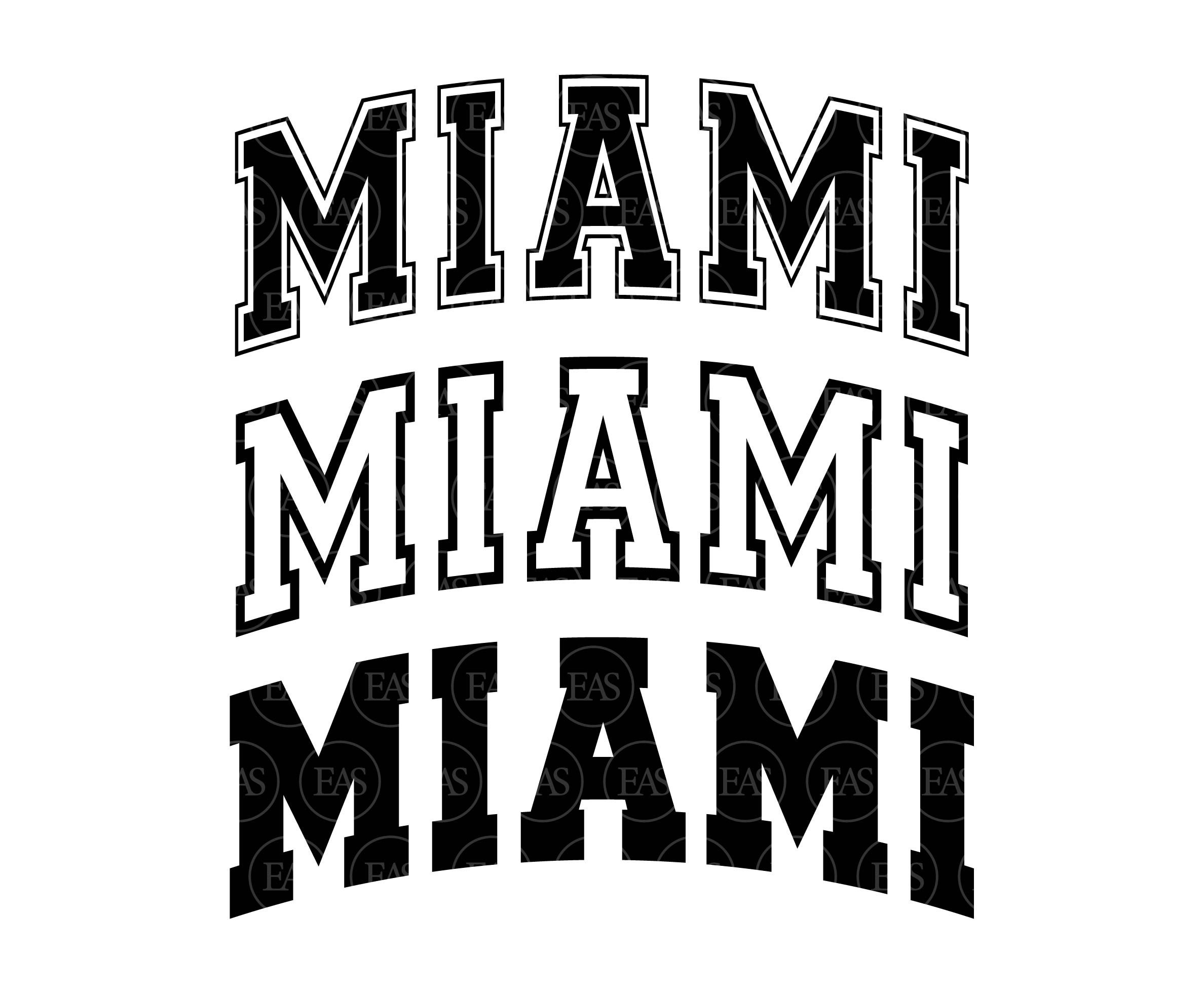 Miami Svg, Varsity Font Svg, College Font, Arched Text, America Svg ...