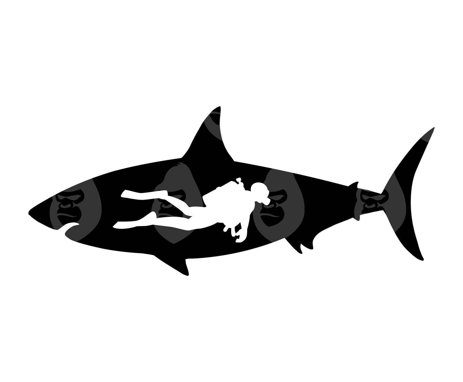 Scuba Diving Svg, Scuba Diver Png, Shark Svg, Scuba Diving Clipart ...
