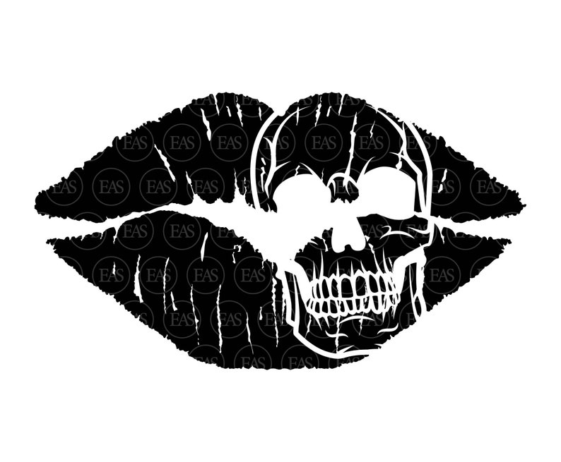 Lips Skull Svg Lipstick Kiss Svg Lips Print Svg. Vector Cut - Etsy