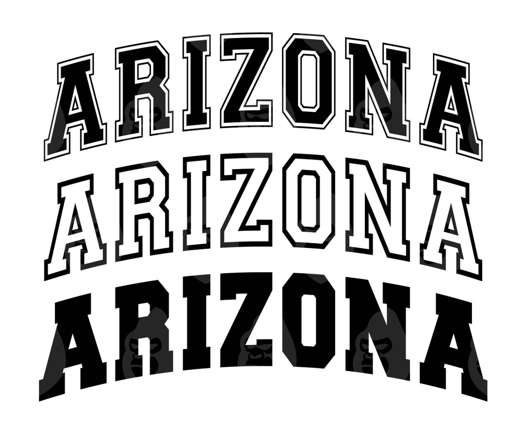 Arizona Svg, Arizona Varsity Png, College Font, Arched Text, America ...