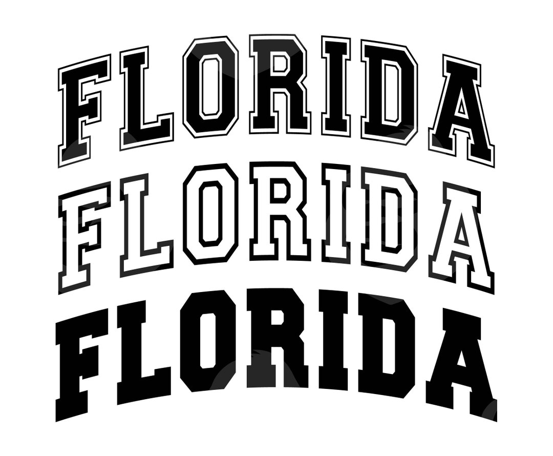 Florida Svg, Florida Png, Varsity Font Svg, College Font, Arched Text ...