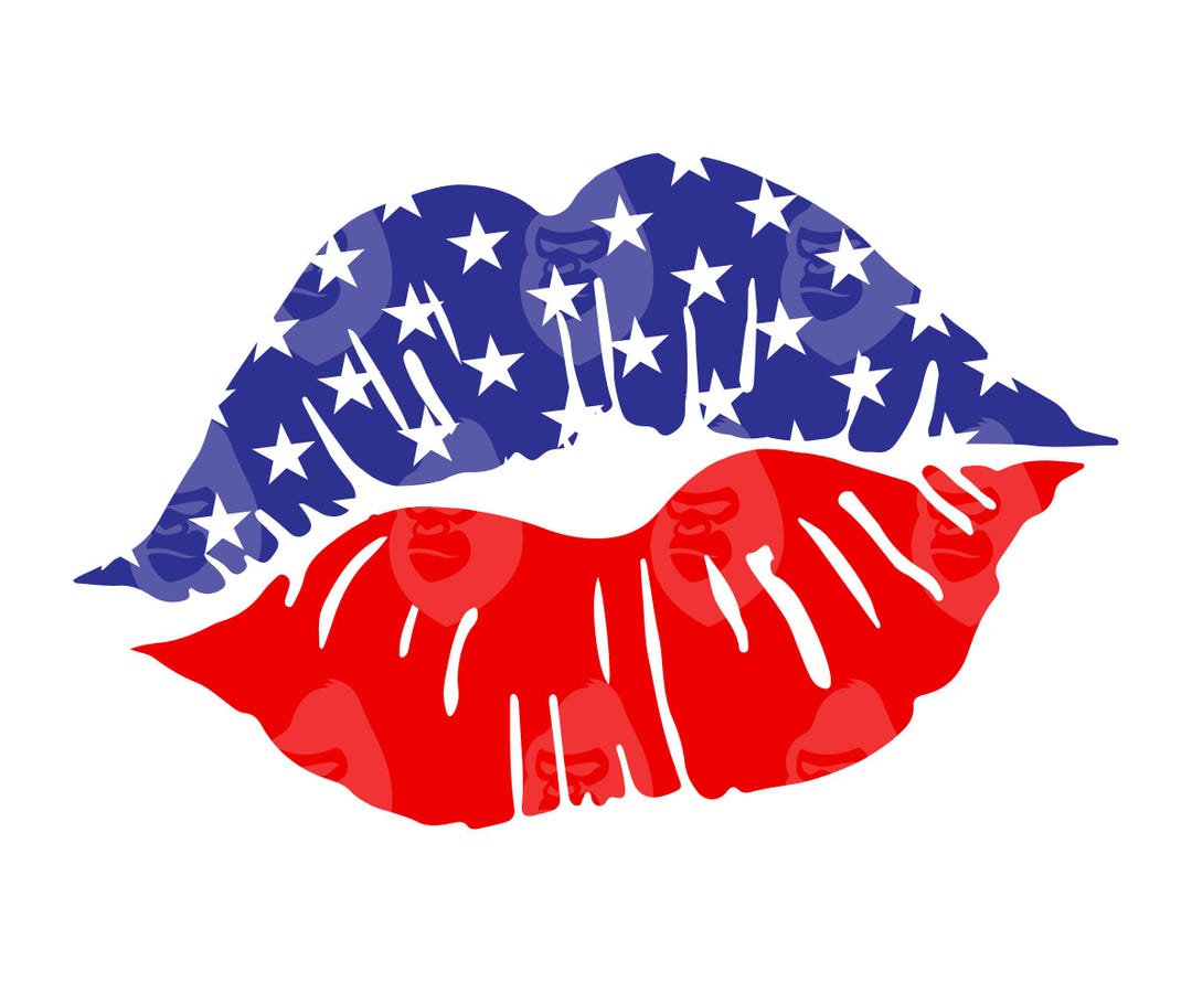 American Flag Lips Svg, USA Flag Lips Png, Kiss Svg. Vector Cut File ...