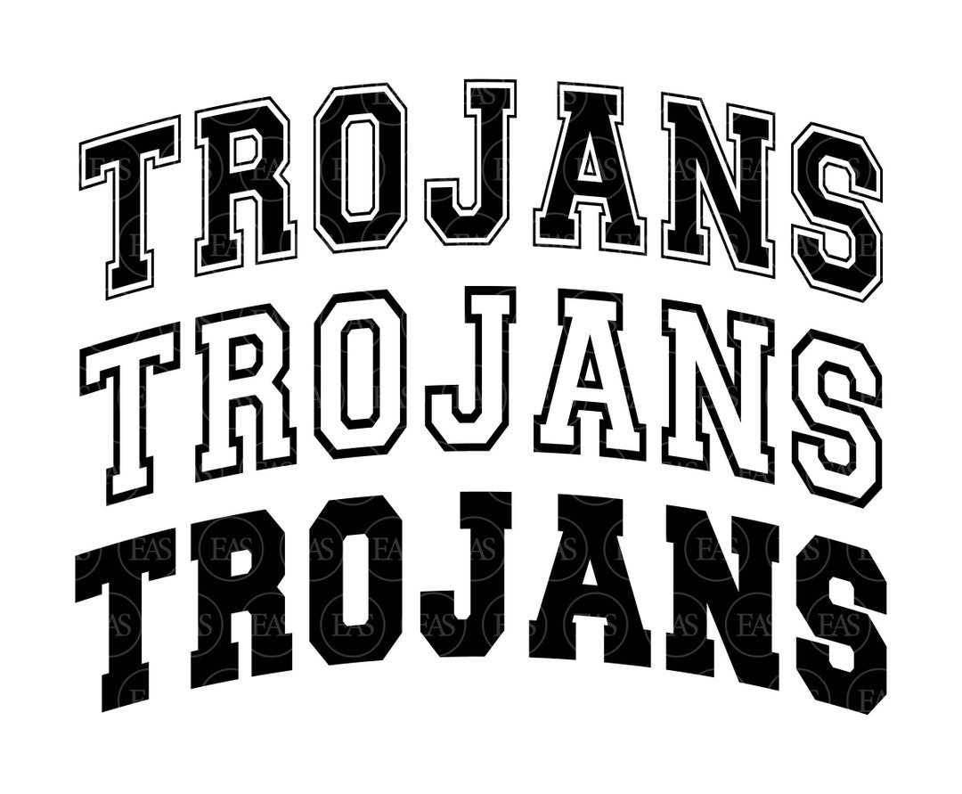 Trojans Svg, Trojans Arched Varsity Font, Go Trojans Svg, Trojans ...