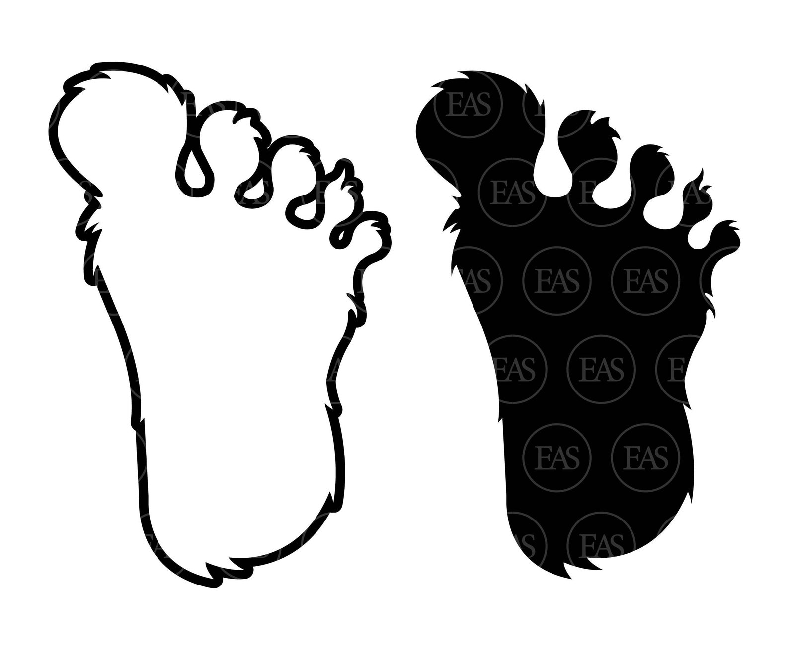Bigfoot Print Svg, Big Foot Svg, Yeti Svg, Sasquatch Svg. Vector Cut ...