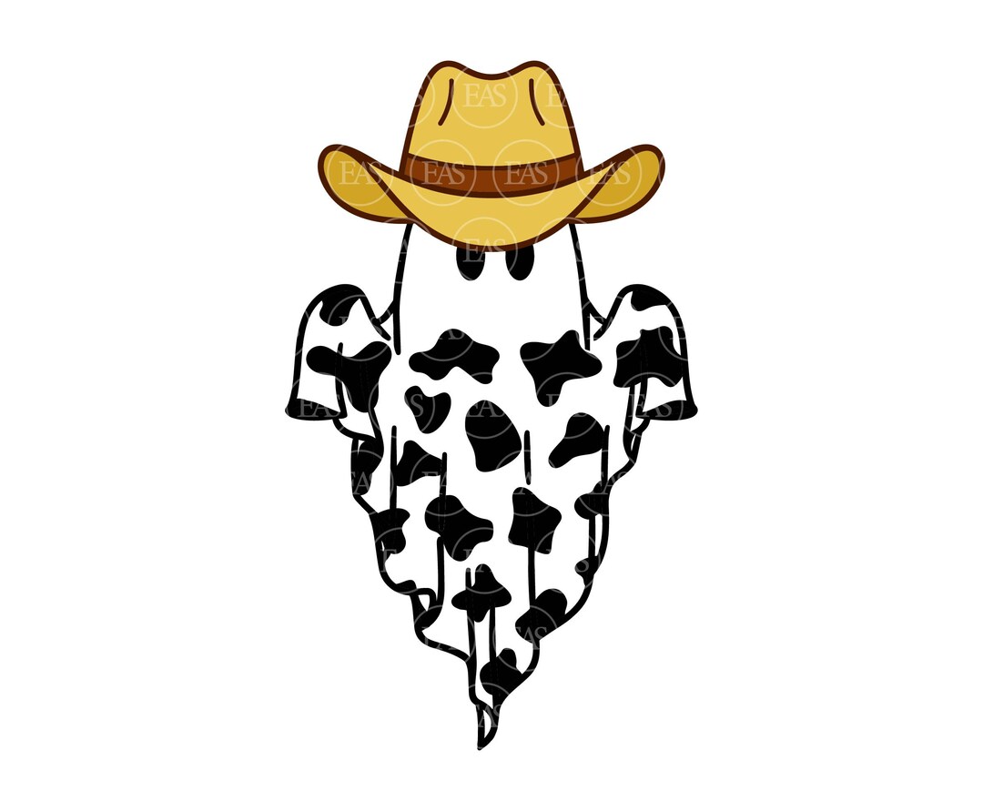 Cowboy Ghost Svg, Boo Haw Svg, Cow Print, Halloween, Spooky Season ...