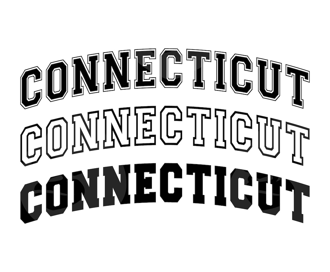 Connecticut Svg, Connecticut Varsity Png, College Font, Arched Text ...