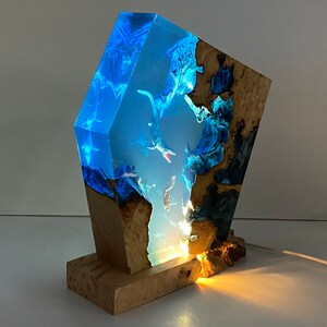 Scuba Diving Deep Sea Exploration Night Light, Large Epoxy Wood Lamp ...