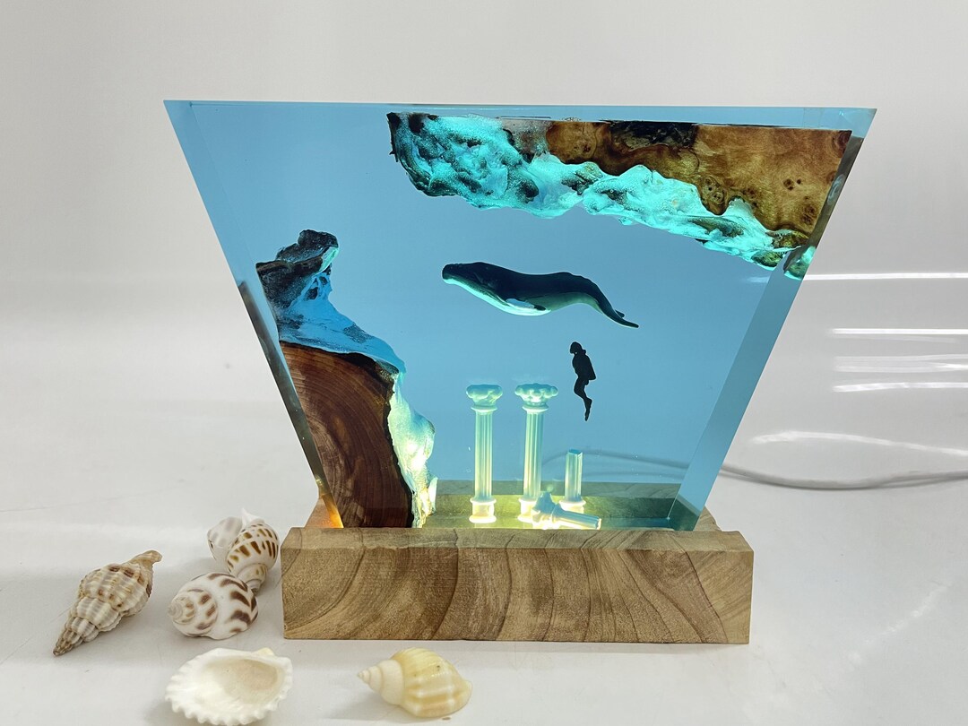 Humpback Whale and Diver Night Light, Personalized Gift, Best Friend ...