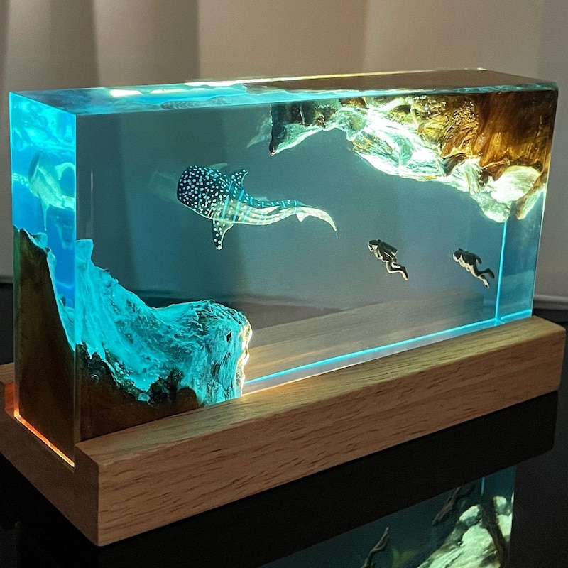 Whale Sharks Resin Lamp - Etsy