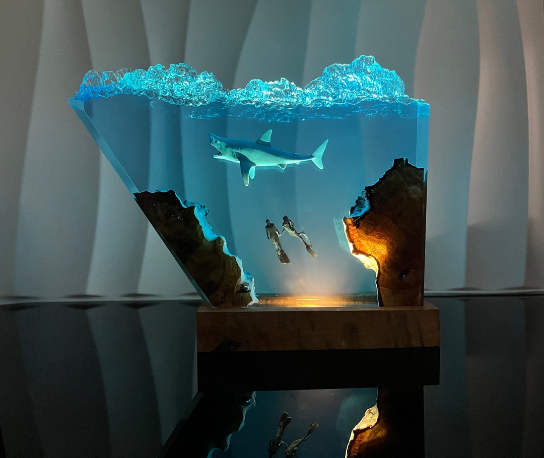 Scuba Diver Epoxy Resin Lamp, Best Gift for Divers, Customized Night ...