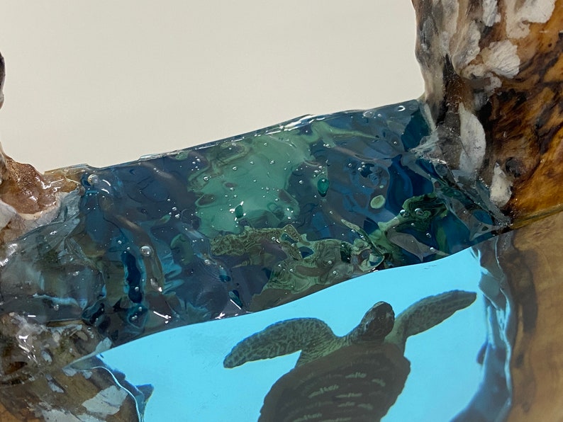 Tortoiseshell Art Light, Marine Atmosphere Resin Lamp, Handmade Gift ...