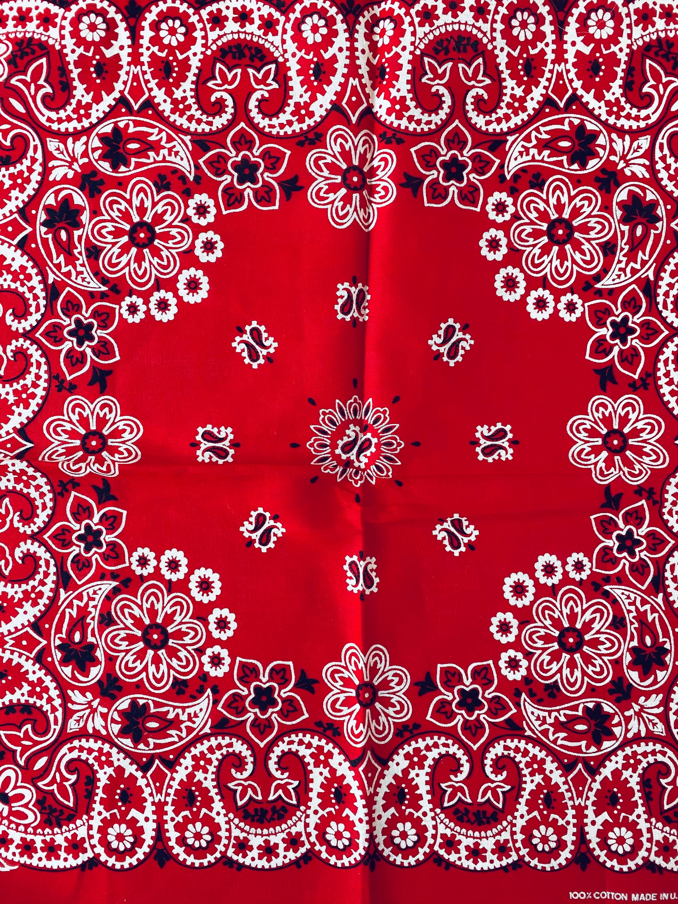 Vtg Red Bandana/tower Fast Color Bandana/red/midcentury/paisley/dead ...