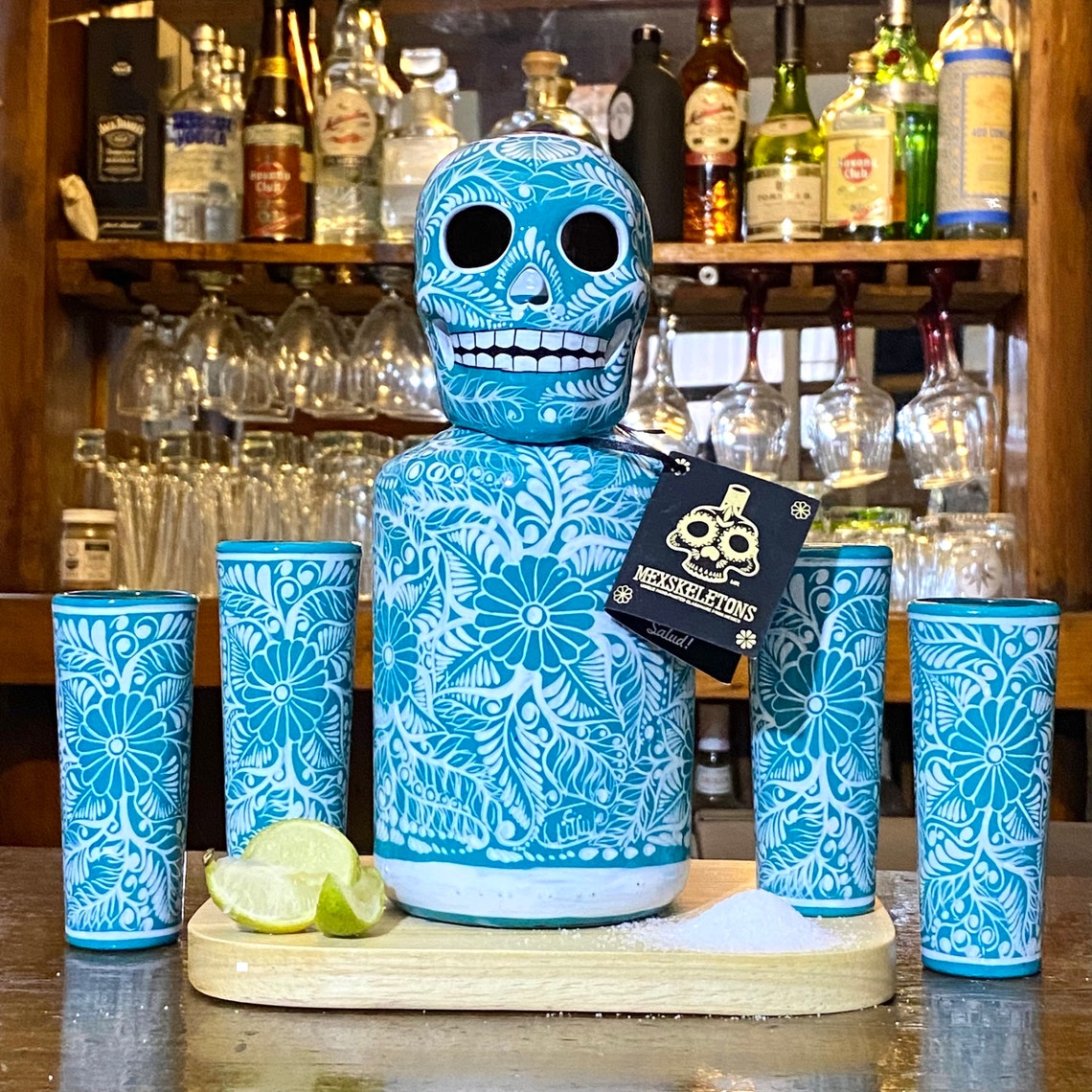 Personalized Hand-painted Decanter Set With 4 Shot Glasses/ Hand ...