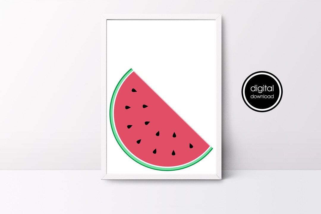 Digital Download, Watermelon Poster, Kitchen Art, Printable Fruit ...