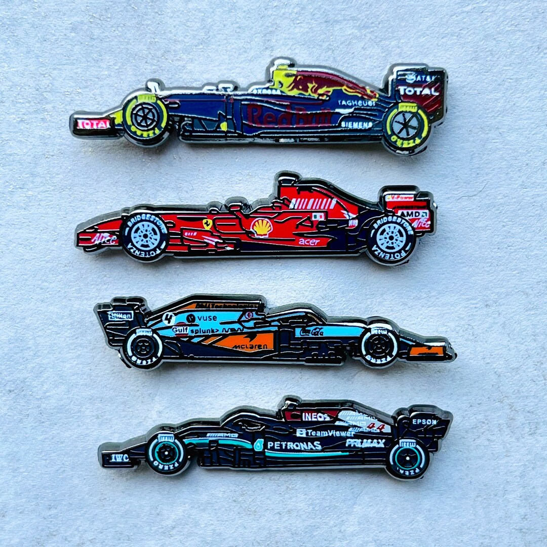 Formula 1 Enamel Pins: Mercedes, Red Bull, Mclaren, Ferrari. - Etsy