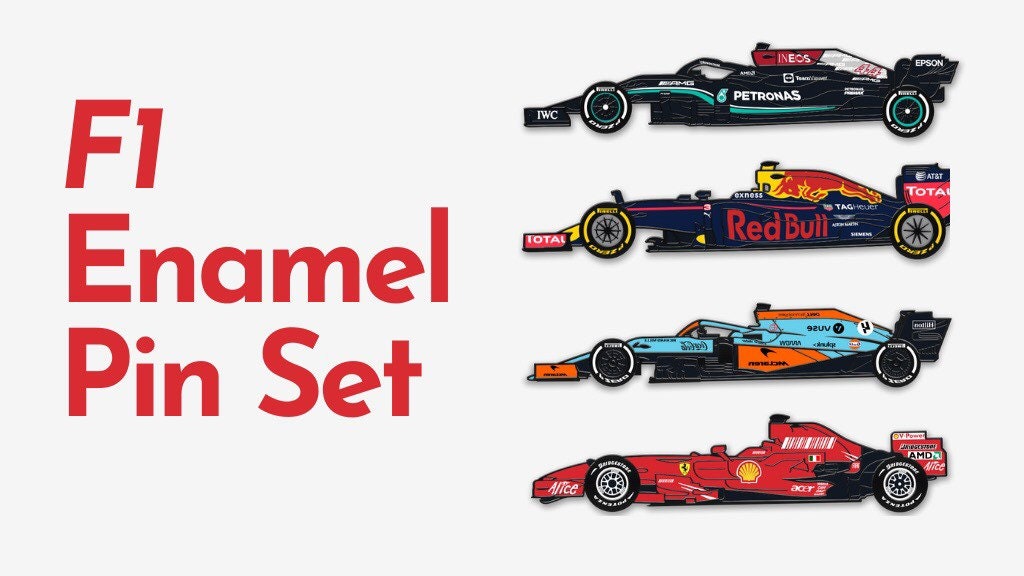 Formula 1 Enamel Pins: Mercedes, Red Bull, Mclaren, Ferrari. - Etsy