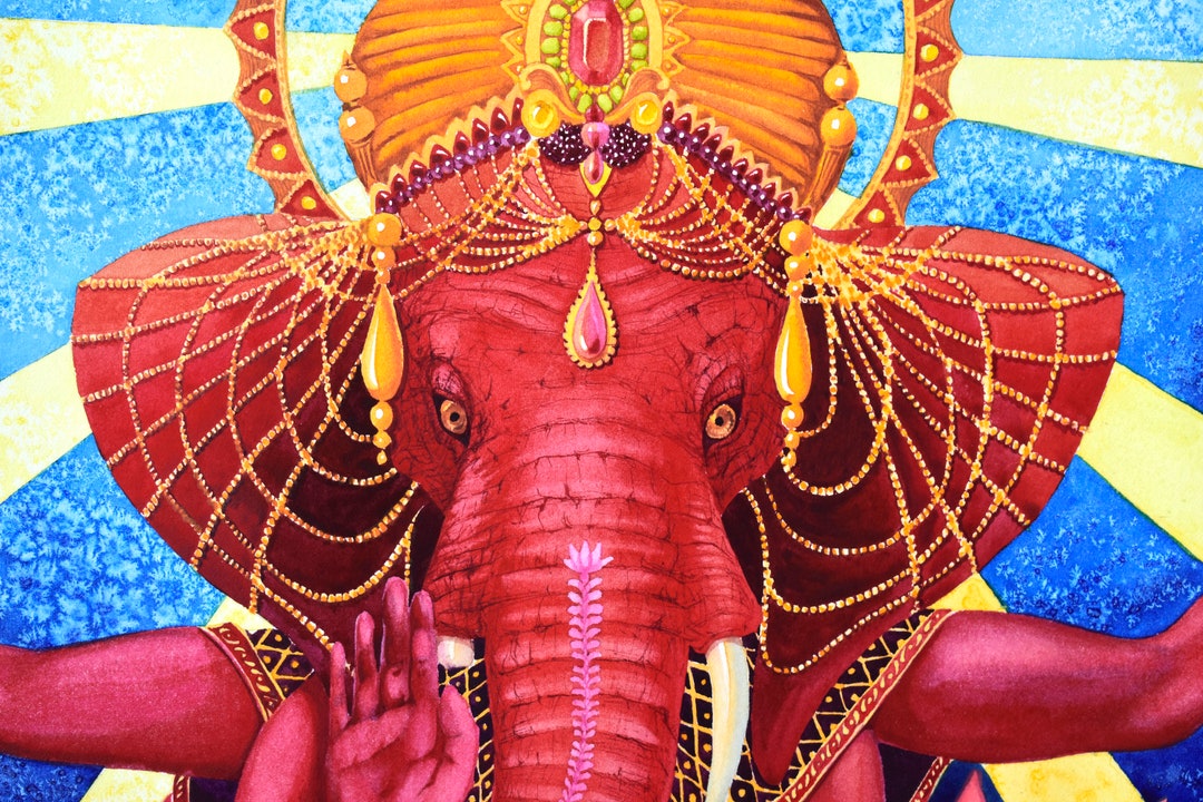 Red Ganesha Ganapati | Hindu God of Wisdom | Remover of Obstacles ...