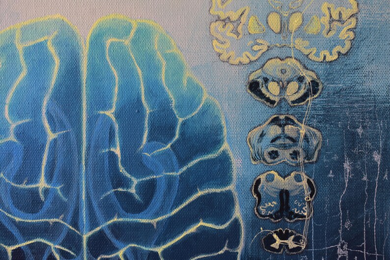 Neuroscience Original Wall Art Neurons and Glia Brain Art - Etsy