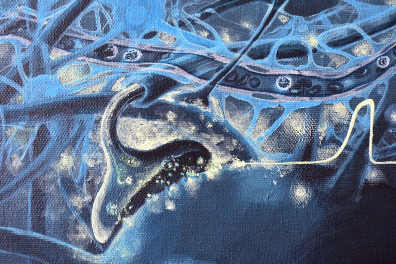 Neuroscience Original Wall Art Neurons and Glia Brain Art - Etsy