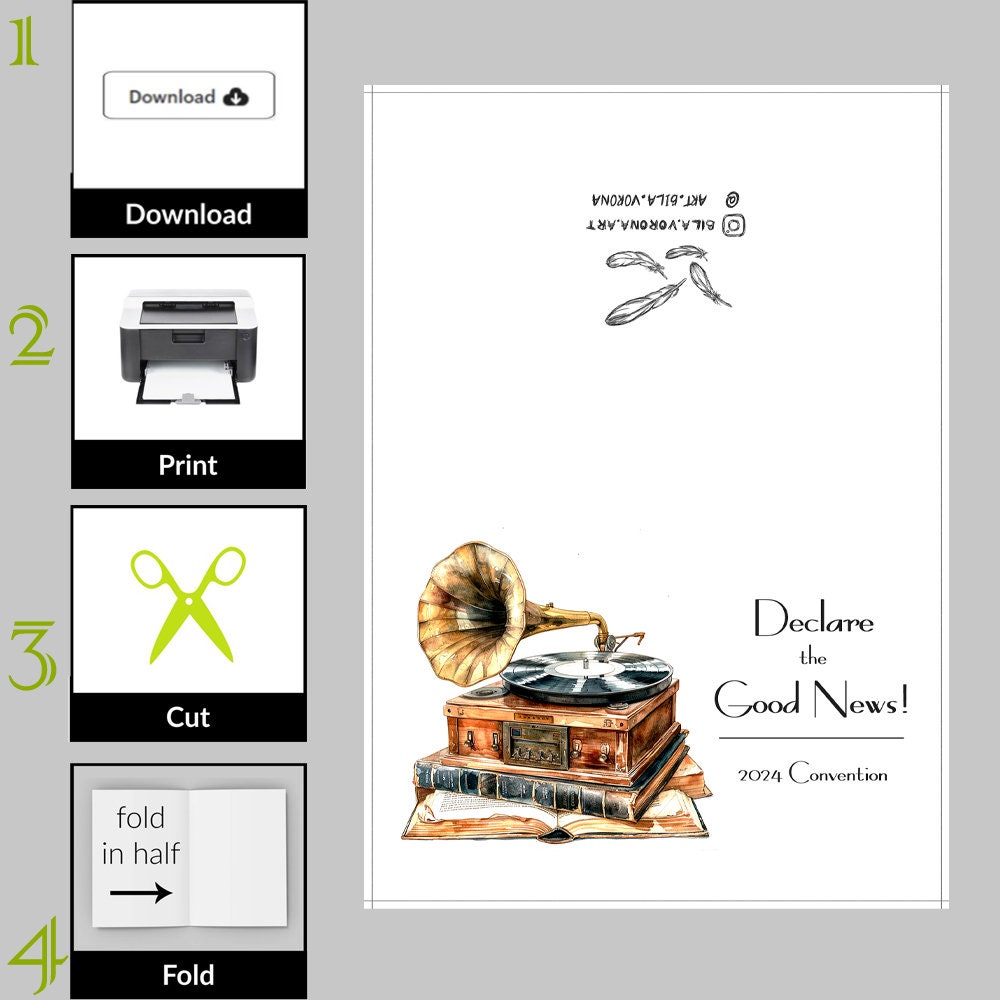 JW Printable Convention Card 2024, A6 Card, 5,8x8,3 Inch, Instant ...