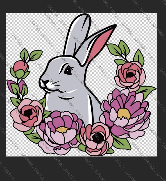 Cute Bunny Face Svg Lop Eared Rabbit SVG Peeking Farm Animal | Etsy