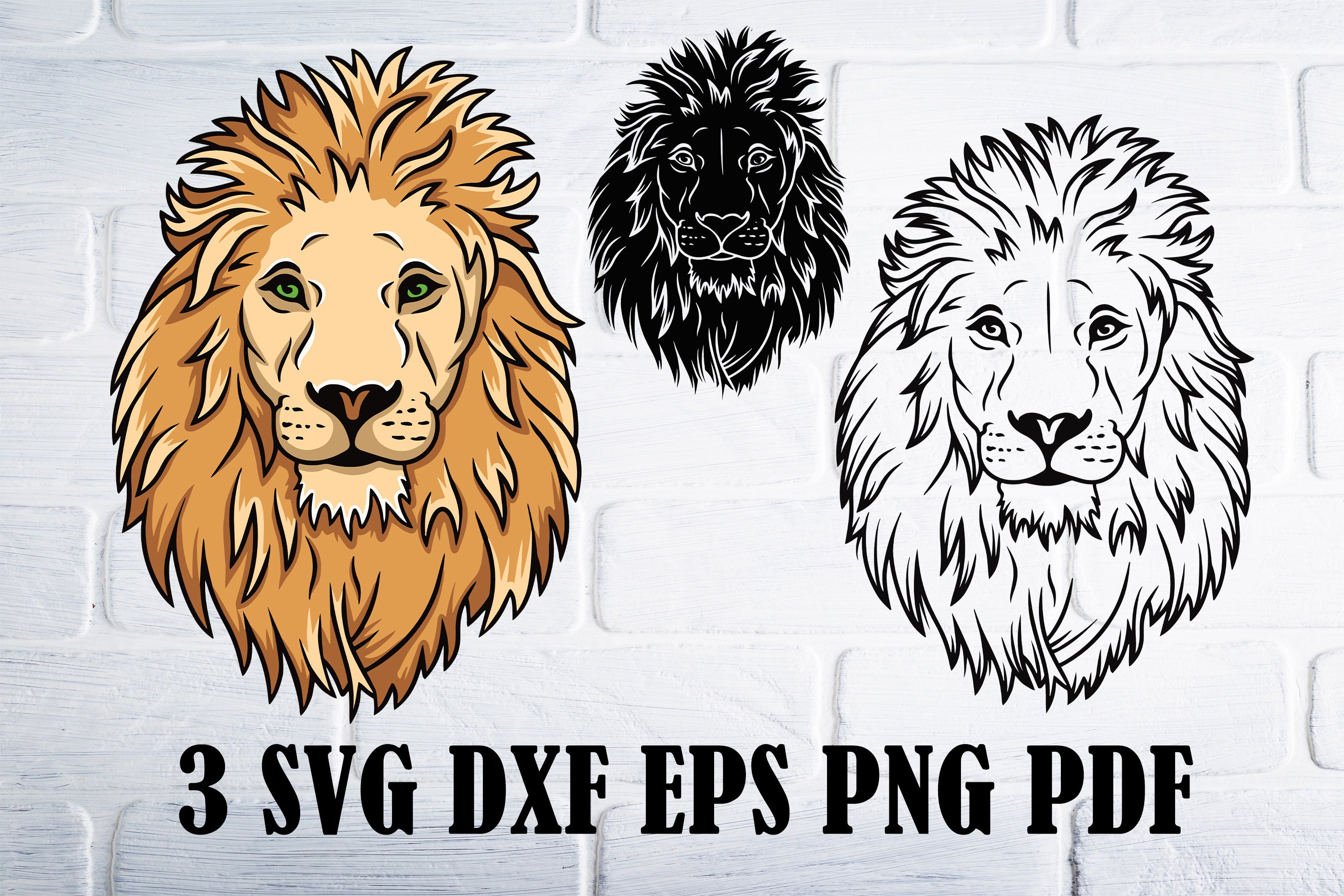 León svg dxf para cricut León clipart png - Etsy México