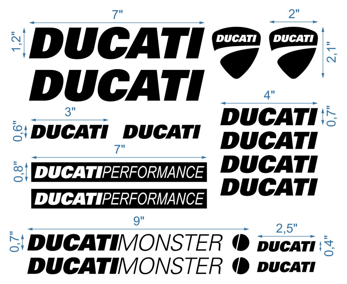 DUCATI STICKERS SET Cut Decal Aufkleber Autocollant Pegatina | Etsy