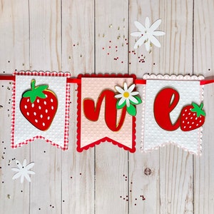 Strawberry Banner, Berry Sweet, Strawberry Party Decorations ...
