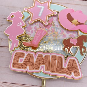 Cowgirl Cake Topper, Howdy Party, Cowgirl Party, Cowgirl Rodeo, Pink ...