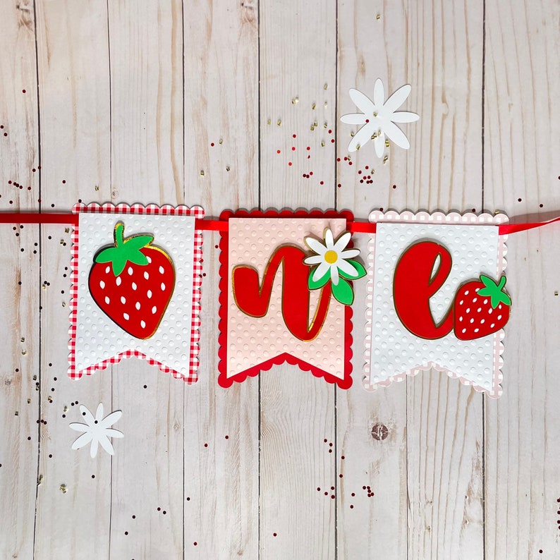 Strawberry Banner, Berry Sweet, Strawberry Party Decorations ...