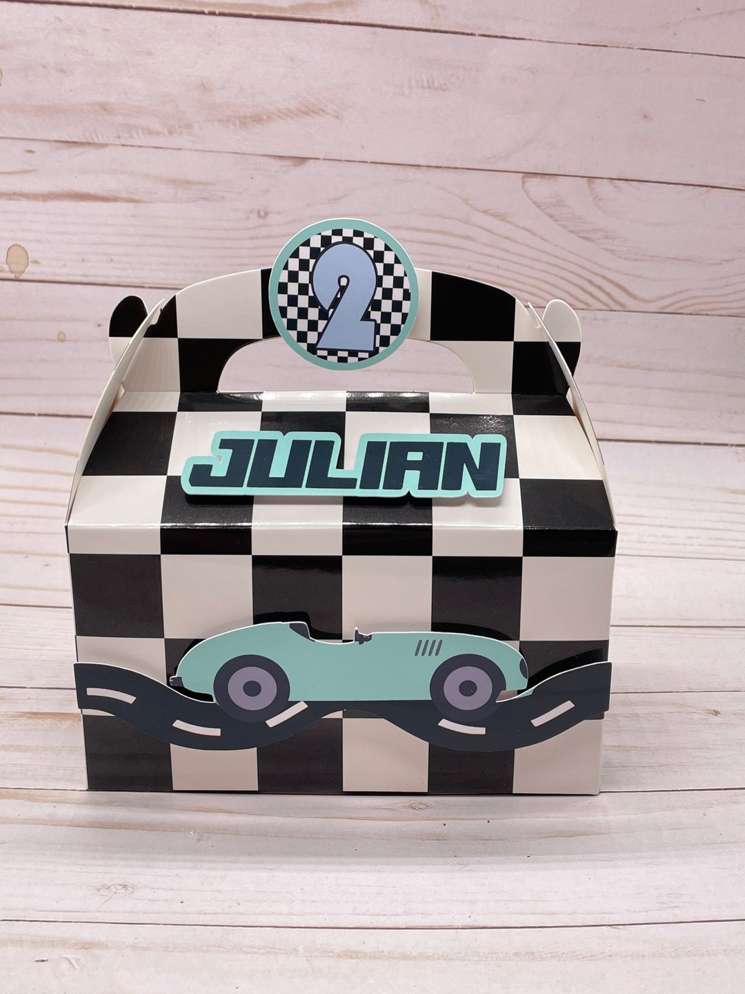 Vintage Race Car Favor Boxes, Vintage Car Birthday Party, Race Car ...