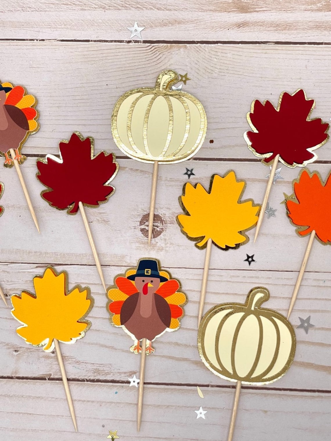 Thanksgiving Cupcake Toppers Thanksgiving Mini Toppers - Etsy