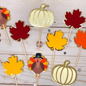 Thanksgiving Cupcake Toppers, Thanksgiving Mini Toppers, Thankful ...