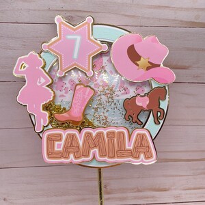 Cowgirl Cake Topper, Howdy Party, Cowgirl Party, Cowgirl Rodeo, Pink ...