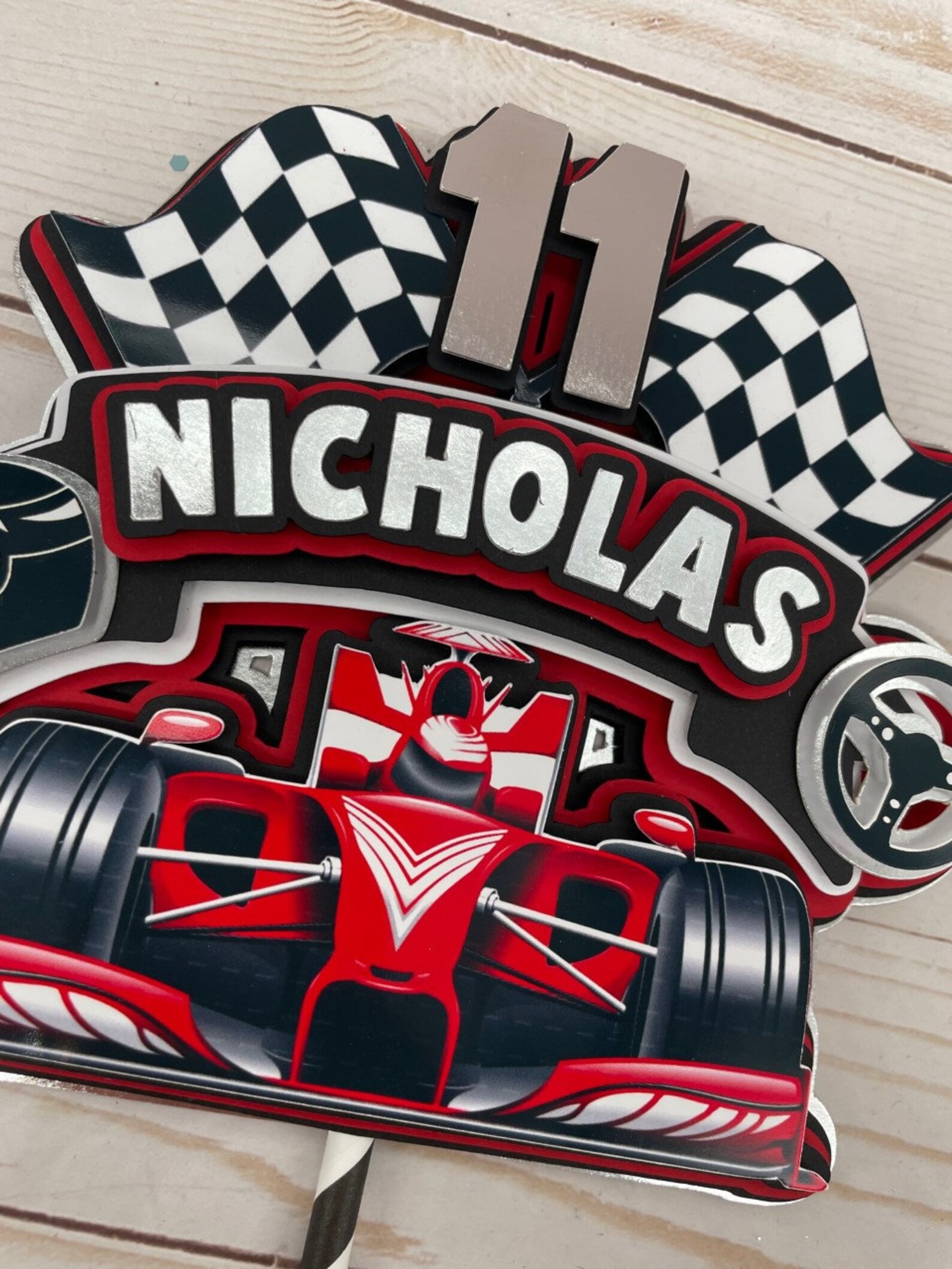 Race Car Cake Topper Go Kart Cake Topper Race Car Party - Etsy