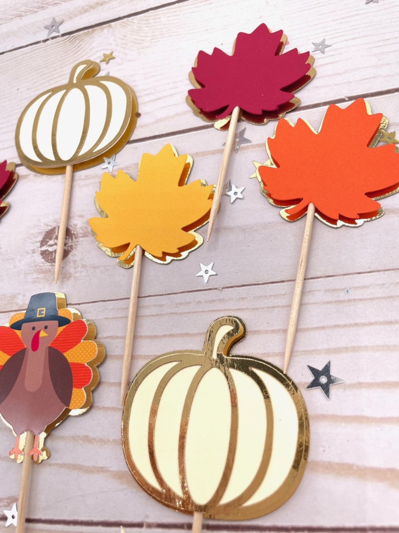 Thanksgiving Cupcake Toppers, Thanksgiving Mini Toppers, Thankful ...