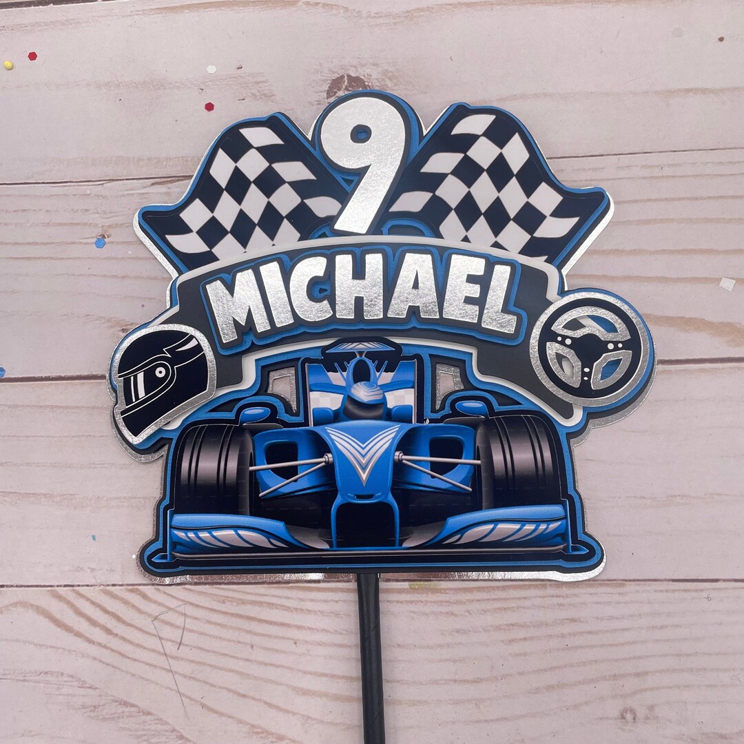 Race Car Cake Topper, Go Kart Cake Topper, Race Car Party Decor, Race ...