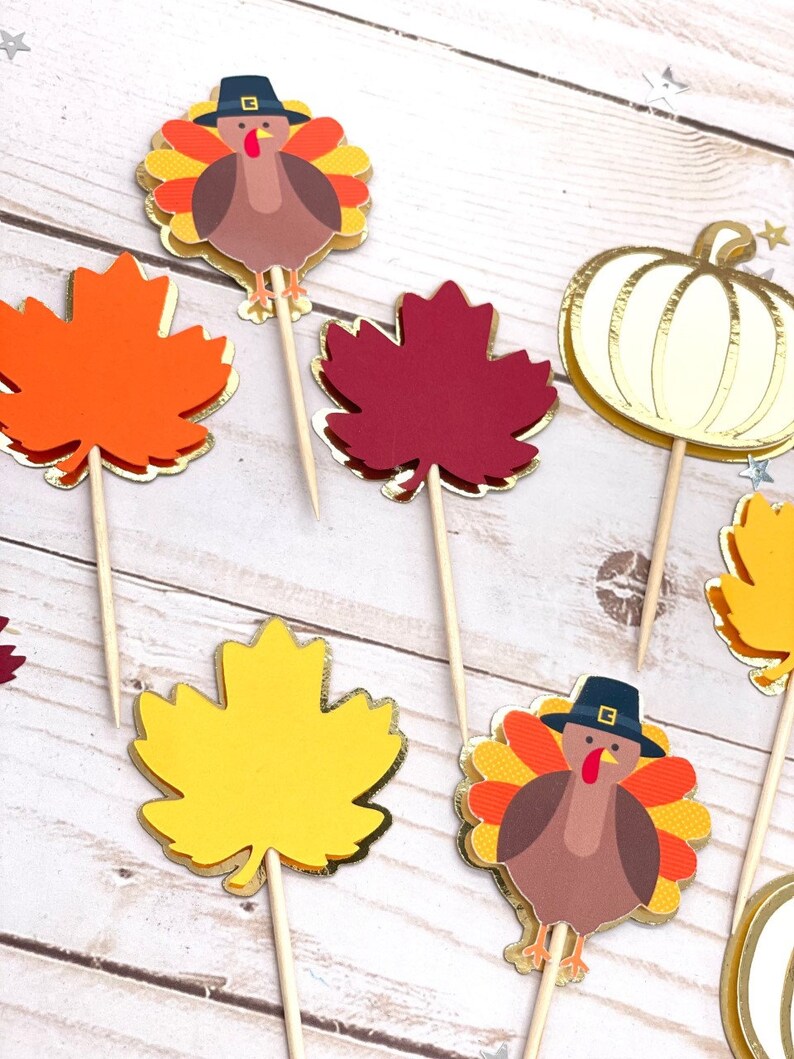 Thanksgiving Cupcake Toppers, Thanksgiving Mini Toppers, Thankful ...