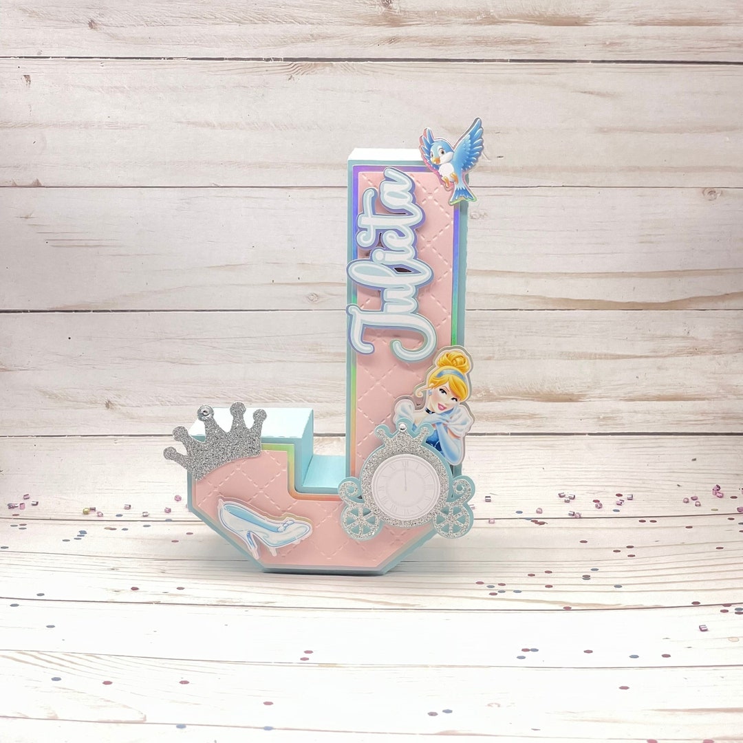 Cinderella Princess 3D Letter, Princess Party Theme, Disney Princess ...