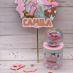 Cowgirl Cake Topper, Howdy Party, Cowgirl Party, Cowgirl Rodeo, Pink ...