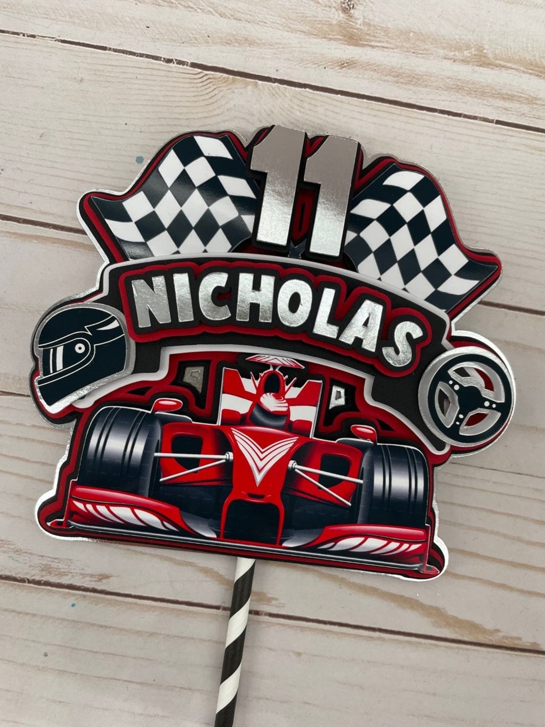 Race Car Cake Topper, Go Kart Cake Topper, Race Car Party Decor, Race ...