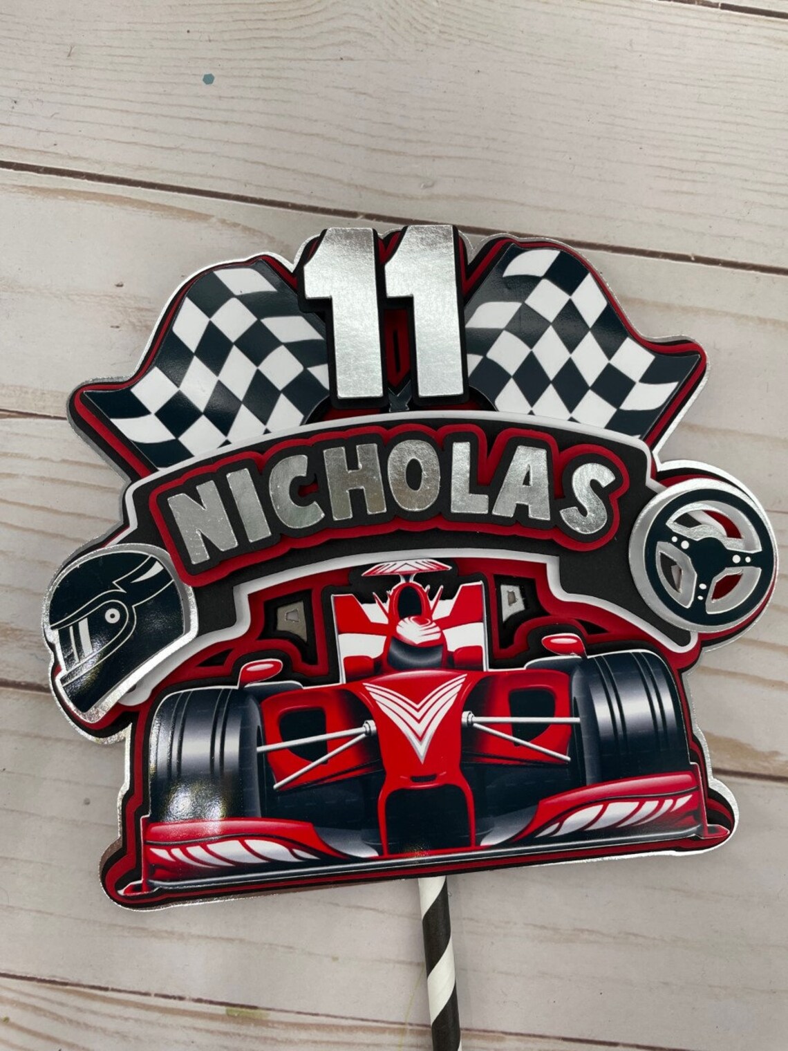 Race Car Cake Topper Go Kart Cake Topper Race Car Party - Etsy